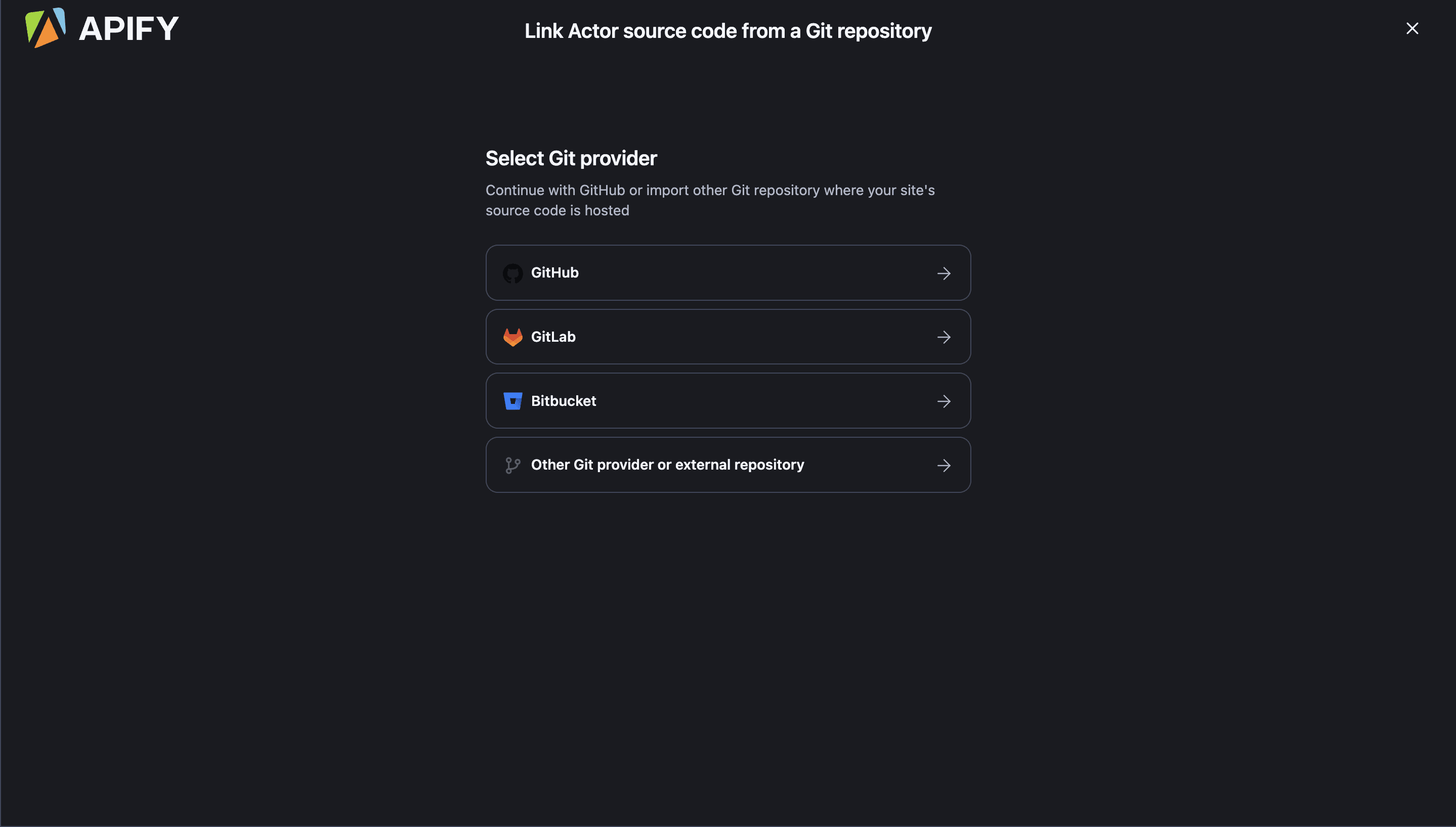 Smooth GitHub & other git repos flow to create actors